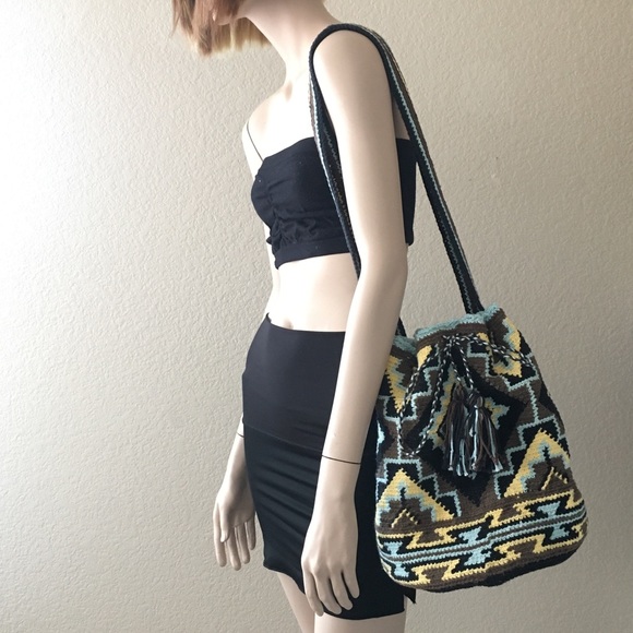 Bags | Handmade Crochet Boho Aztec Bag | Poshmark